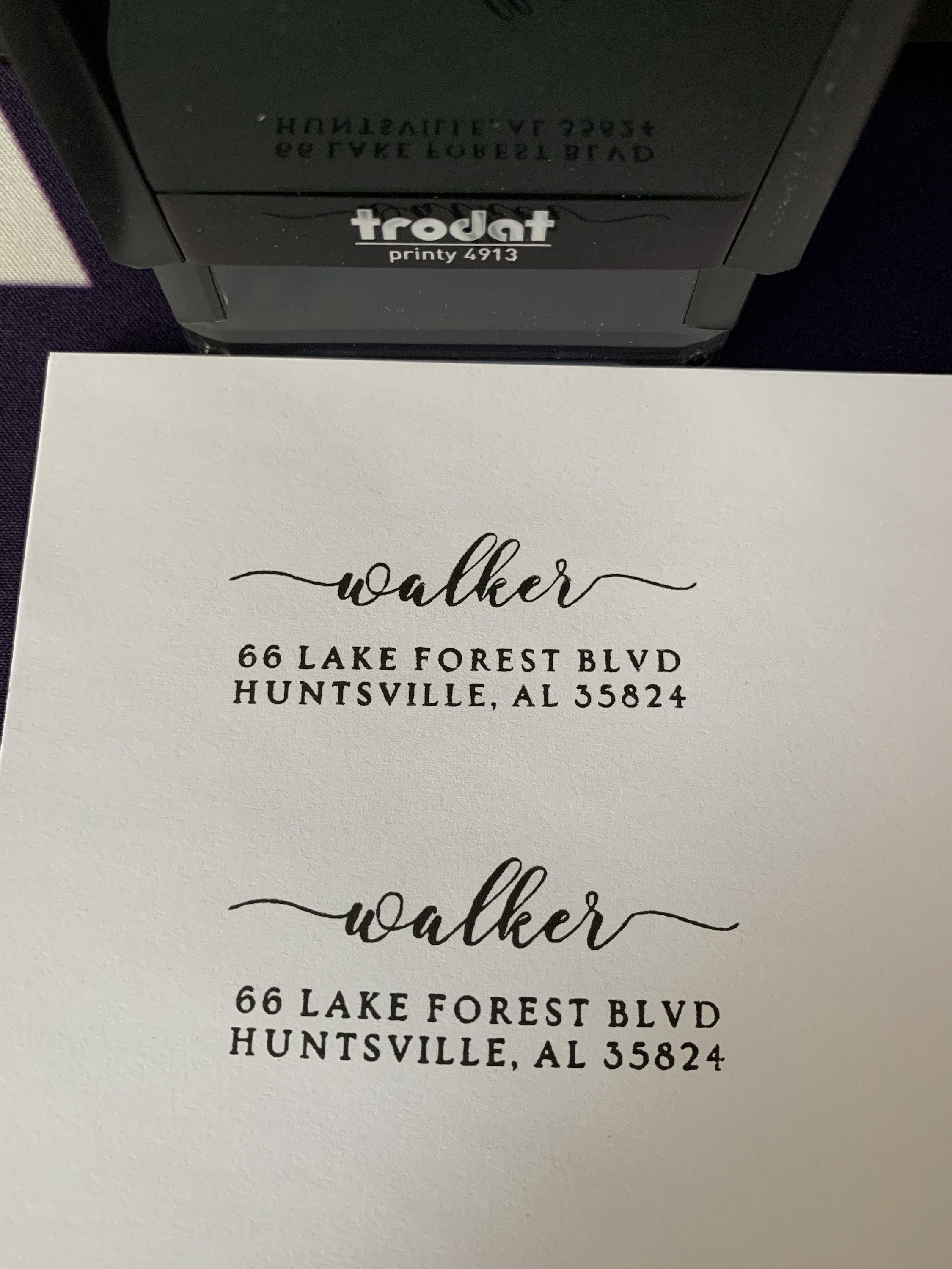 Return Address Stamp Self inkModern Address Stamp Custom | Etsy