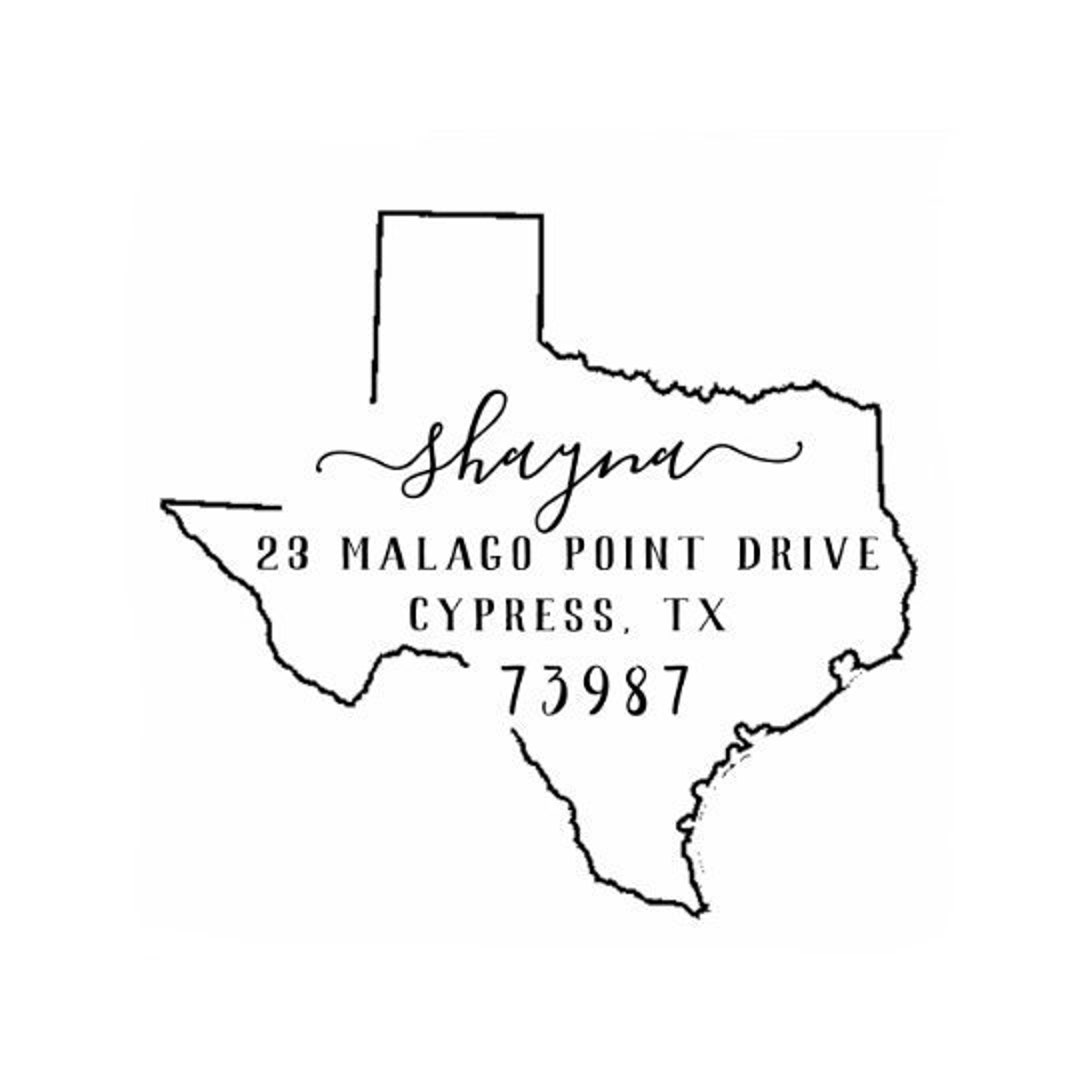 Custom Texas Self Inking Address Stamp, Personalized Texas Return ...