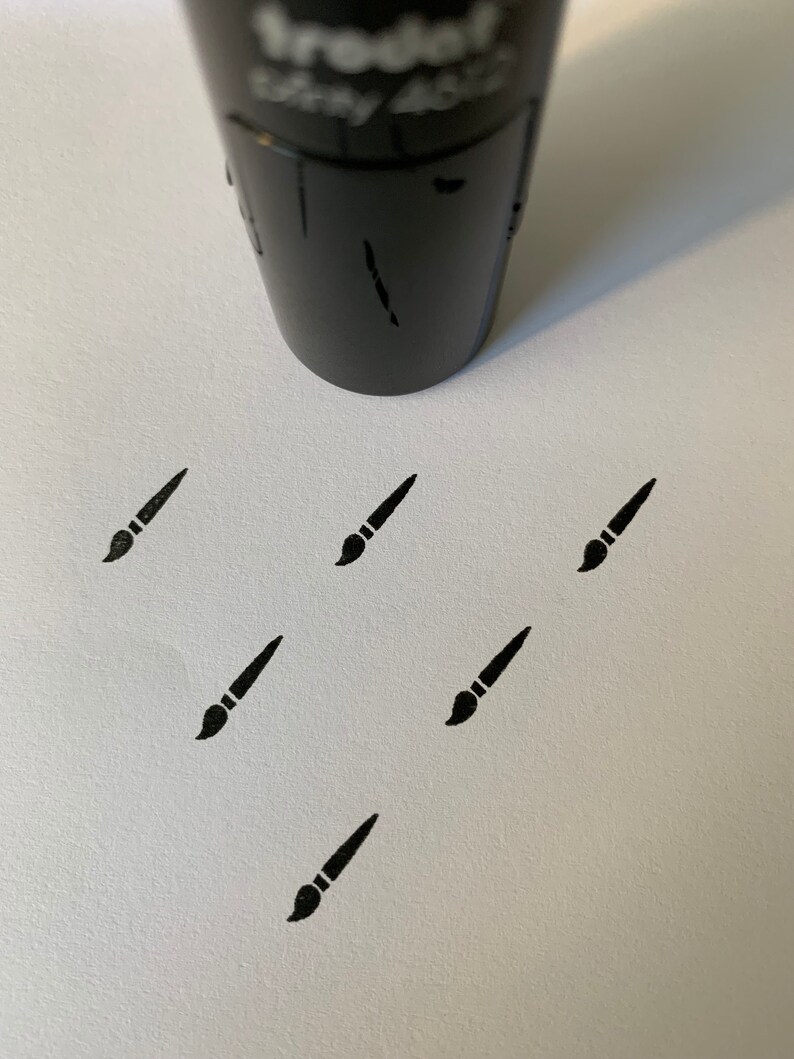 Paint Brush Stamp Paint Brush Self Inking Stamps - Etsy