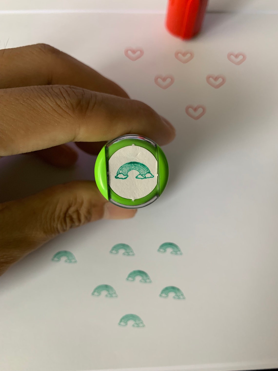 Rainbow Self Inking Stamps Rainbow Rubber Stamp - Etsy