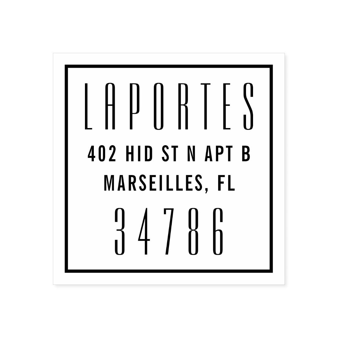 ADDRESS STAMP PERSONALIZE, Square Monogram Custom Stamp, Self Inking ...