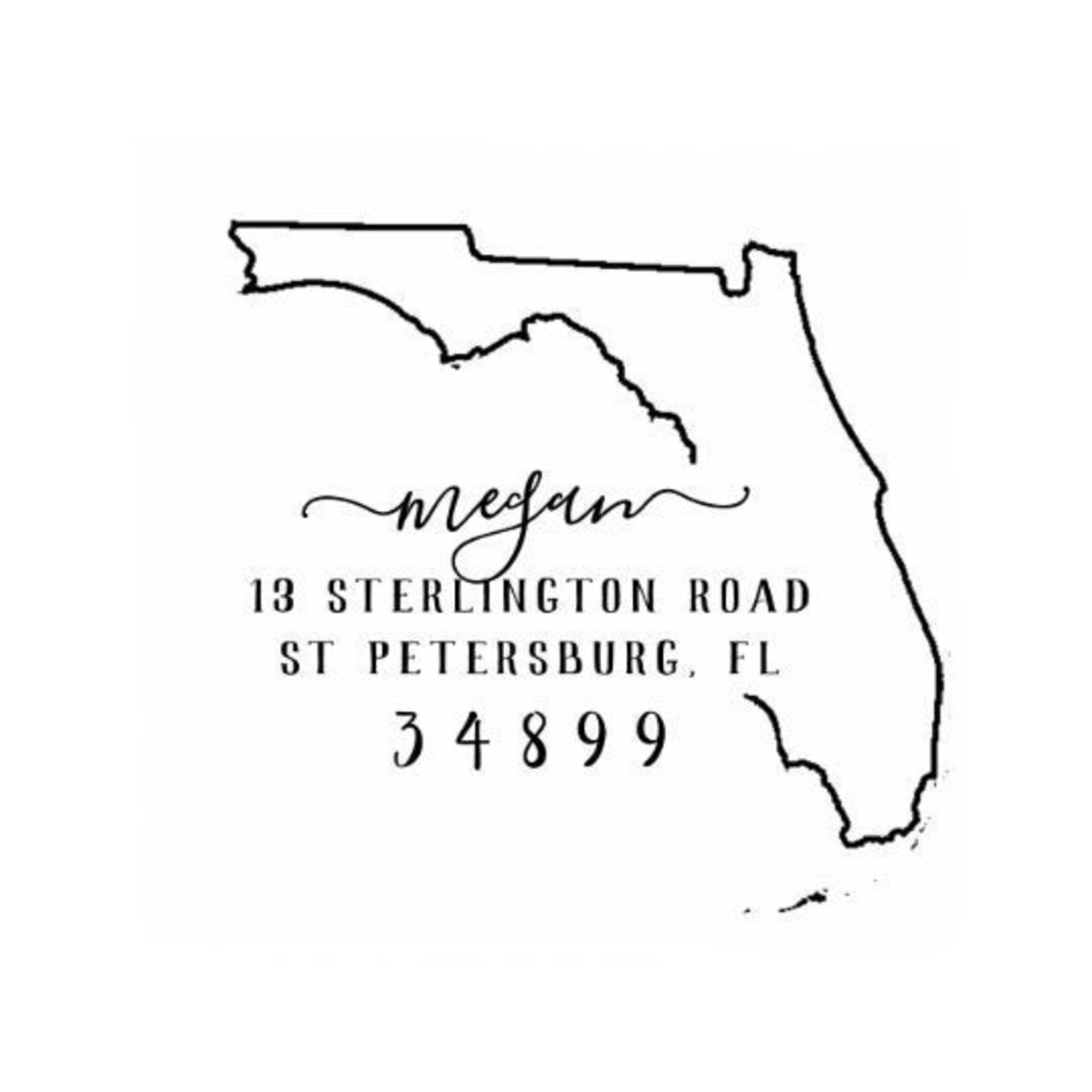 Custom Florida Self Ink Address Stamp Custom State Stamp - Etsy