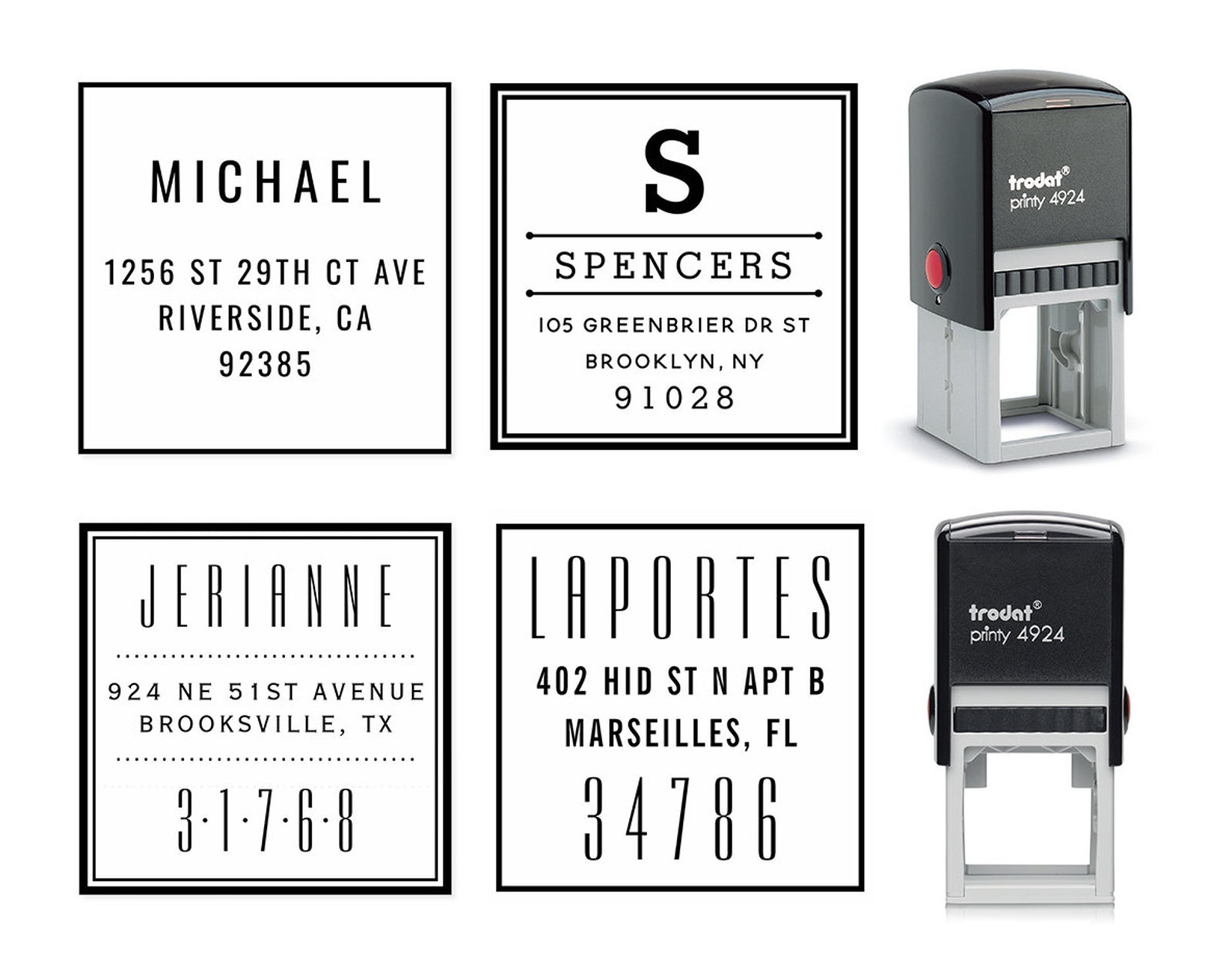 ADDRESS STAMP PERSONALIZE, Square Monogram Custom Stamp, Self Inking ...