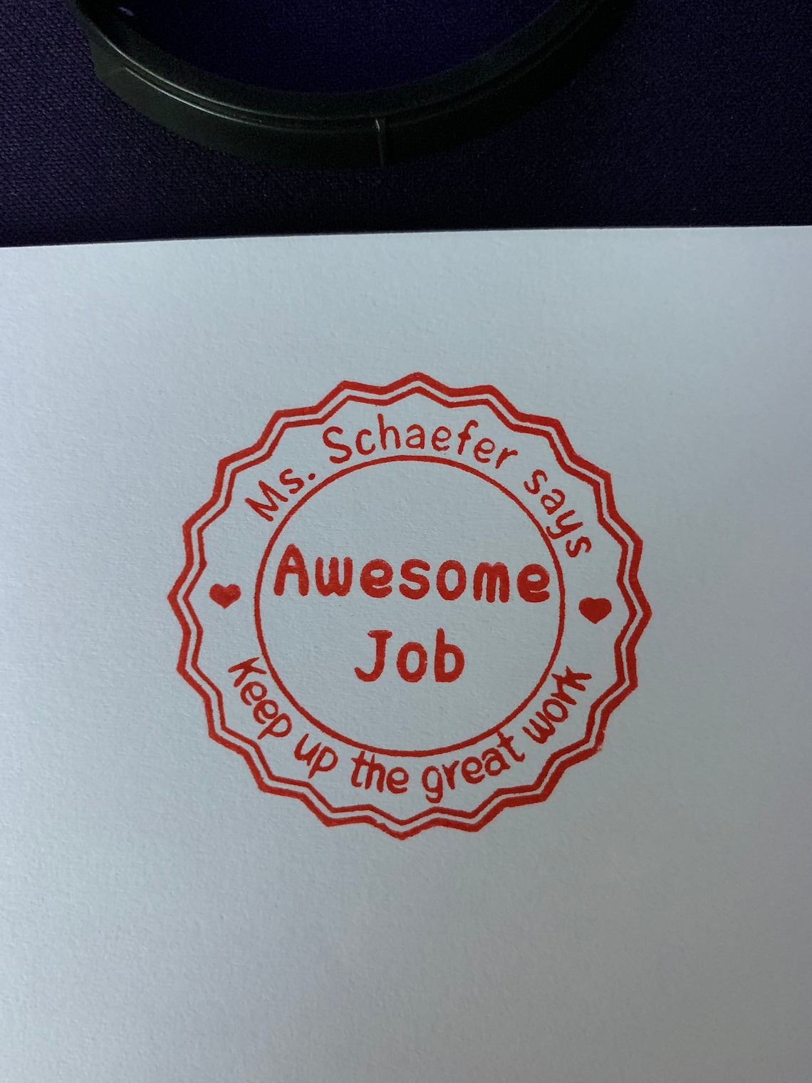 Personalised Teacher Stamp - Awesome Job! Teacher Stamp Self Inking ...