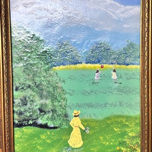Vintage Copper Enamel Painting, Signed Jordon, Gild Gold Frame - Etsy