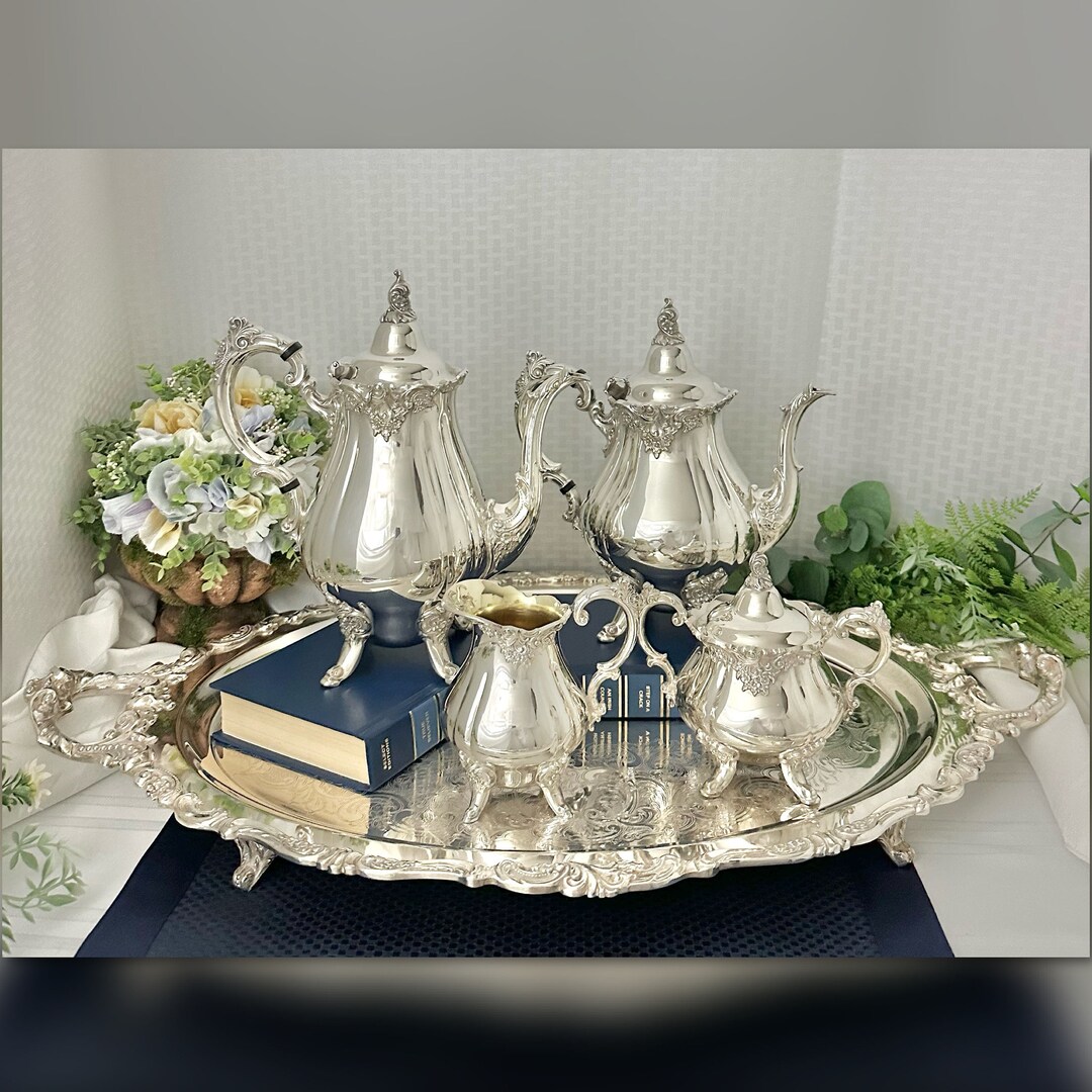 Wallace Baroque Silver Plate Tea and Coffee Service / Baroque Tea Set ...