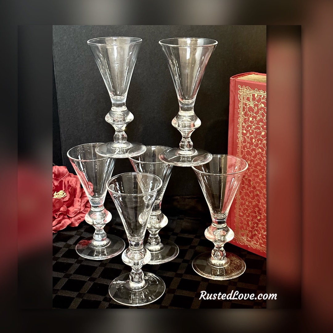 Vintage Steuben White Wine Glasses / Steuben Trumpet Glasses / Air ...