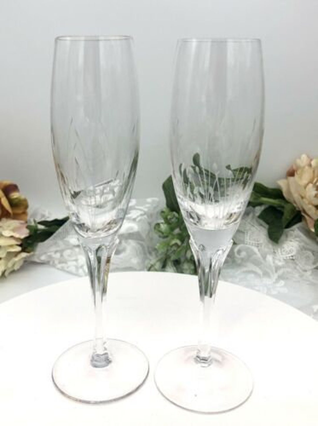 Gorham Champagne Glasses / Wedding Toasting Glasses / Gorham Crystal ...