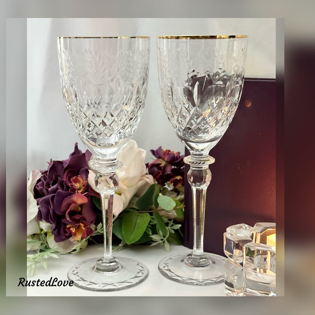 Vintage Rogaska Glasses / Rogaska Gallia Gold / Vintage Water Goblets ...