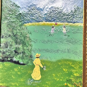 Vintage Copper Enamel Painting, Signed Jordon, Gild Gold Frame - Etsy