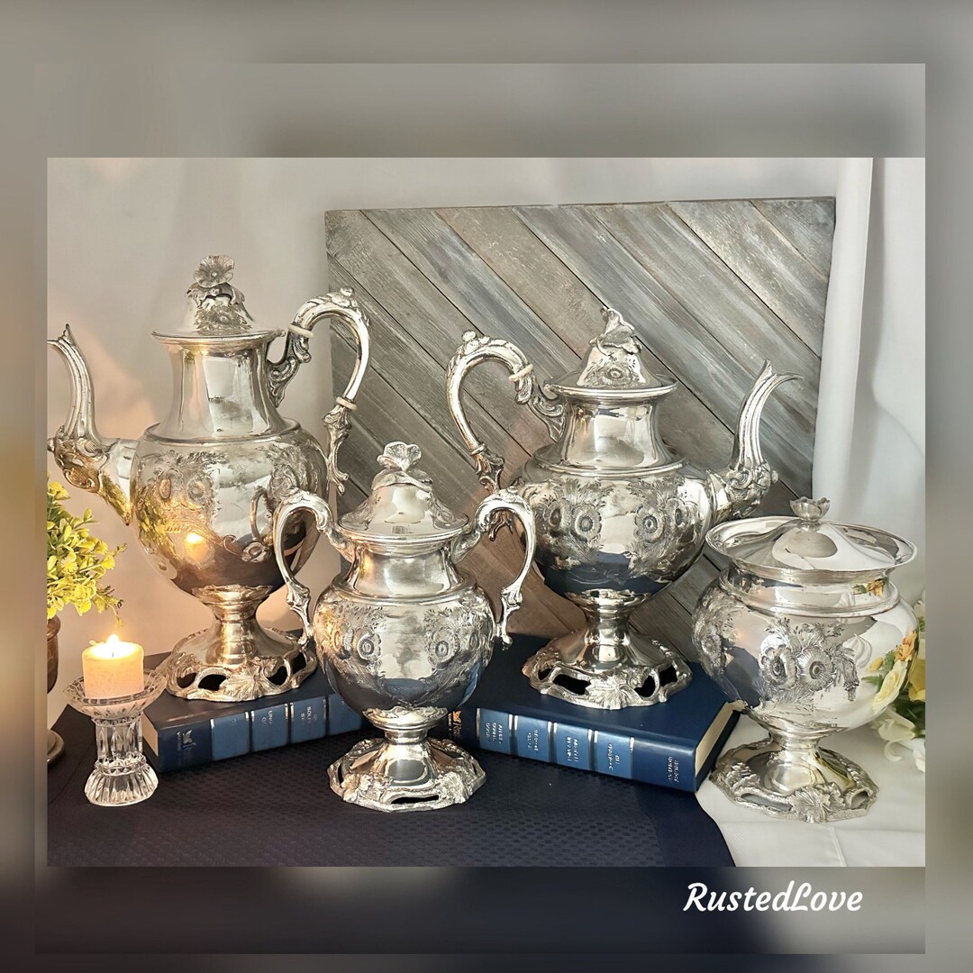 Antique Silver Plated Tea and Coffee Set / Meriden Britannia #3100 ...
