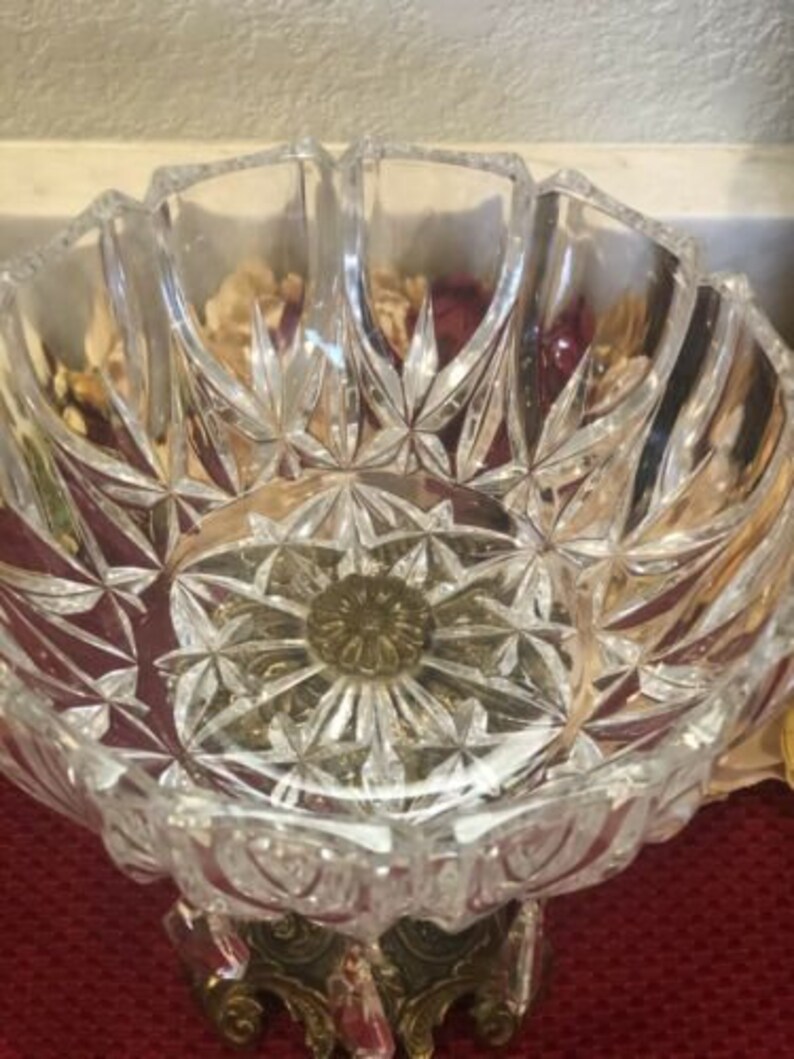 Vintage Baroque Bowl / Glass Centerpiece Bowl / Crystal Bowl / - Etsy