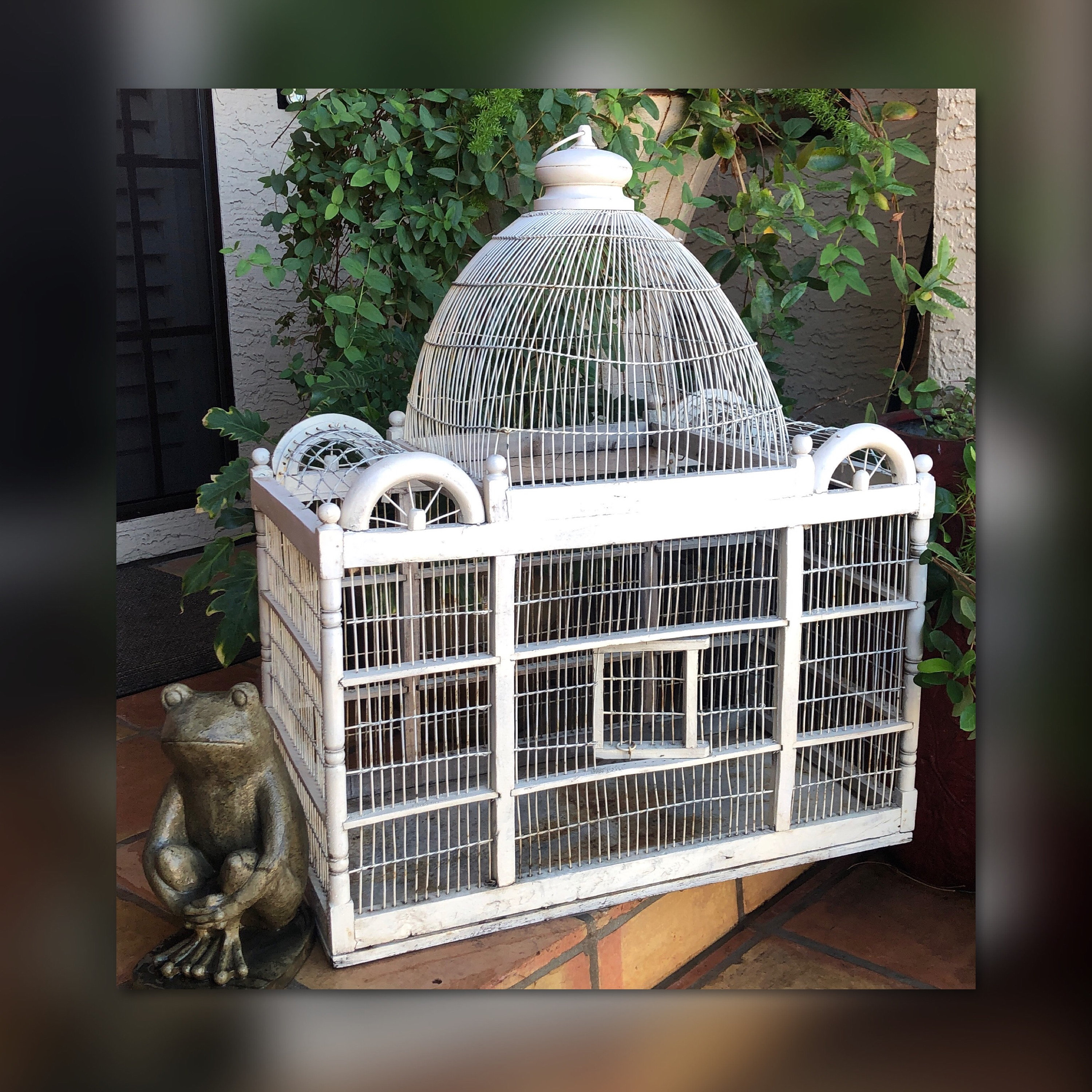 Vintage Metal Bird Cage / Vintage Victorian / Wood Bird Cage / - Etsy
