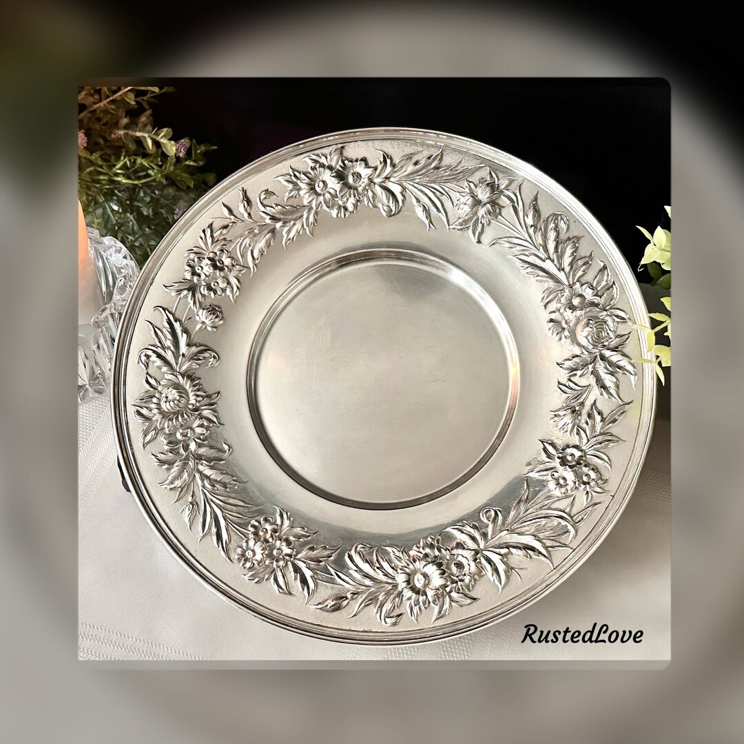 Vintage S. Kirk & Son Sterling Silver Plate / 10 Repousse Hand Chased ...