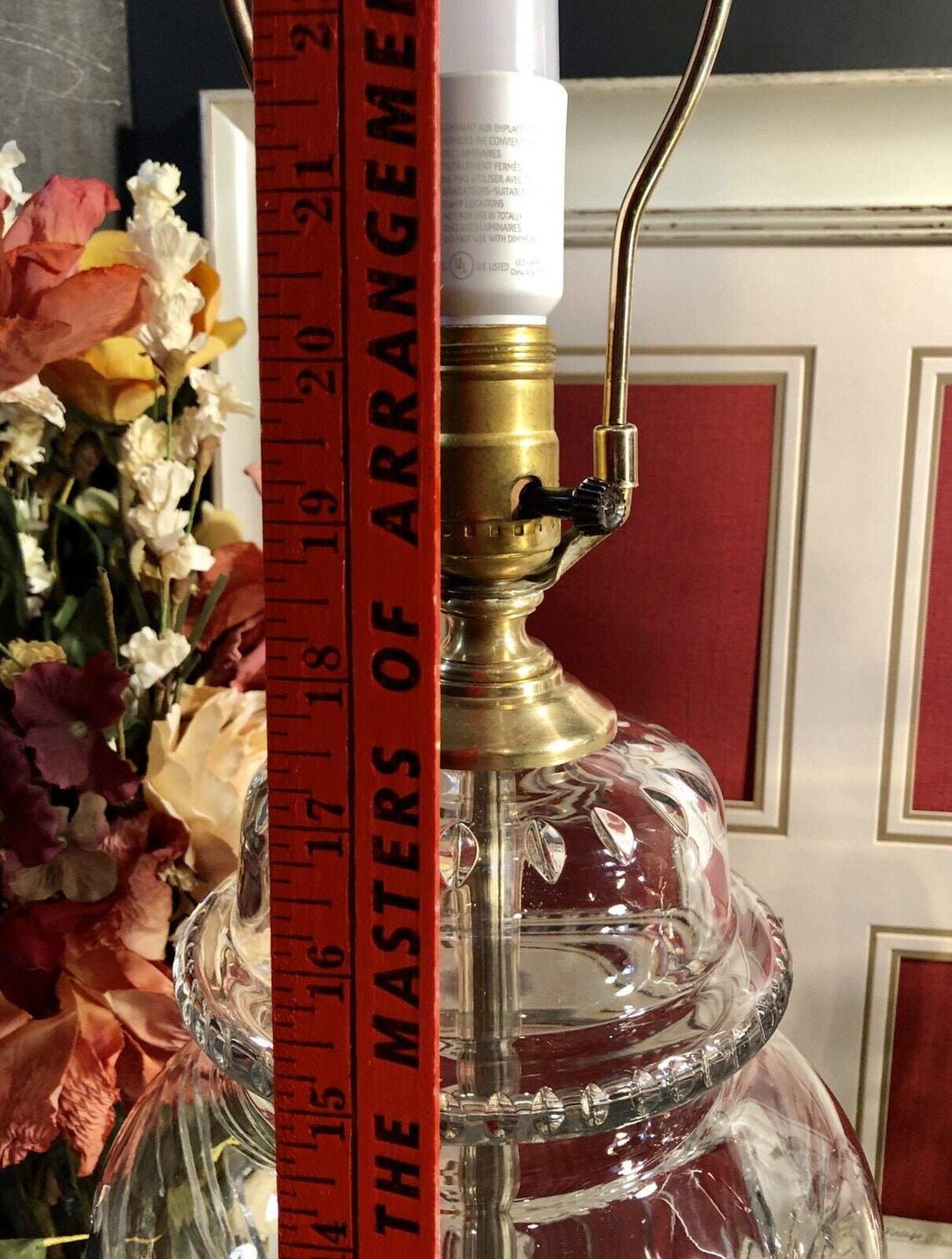 Vintage Crystal Table Lamps / Pair Brass Hollywood Glam Lamps - Etsy