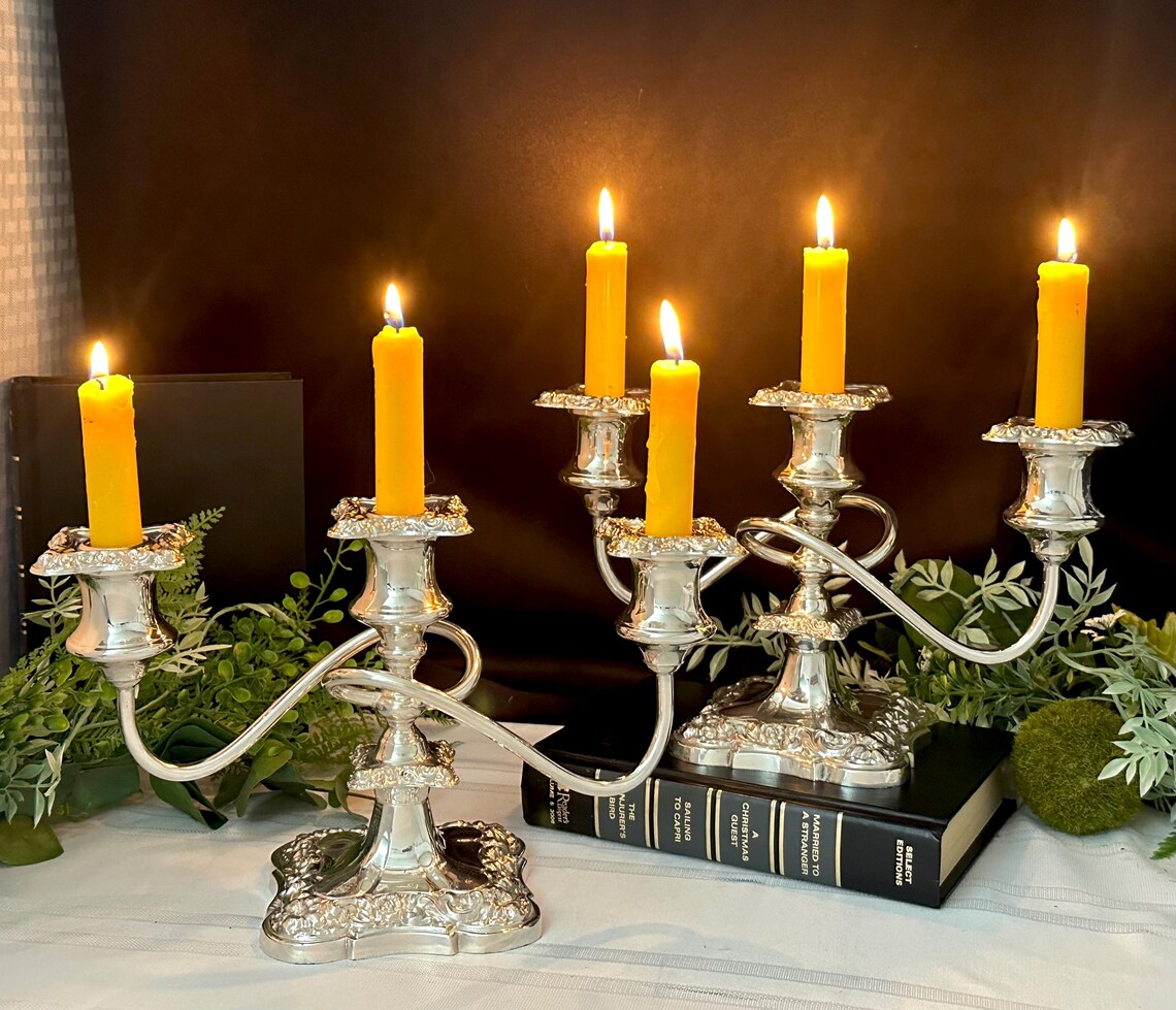 Silver Plated Candelabras / Benedict Proctor Art Nouveau Styled ...