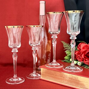 Vintage Mikasa Jamestown Wine Glasses - Gold Rim, Set of 4 - Etsy