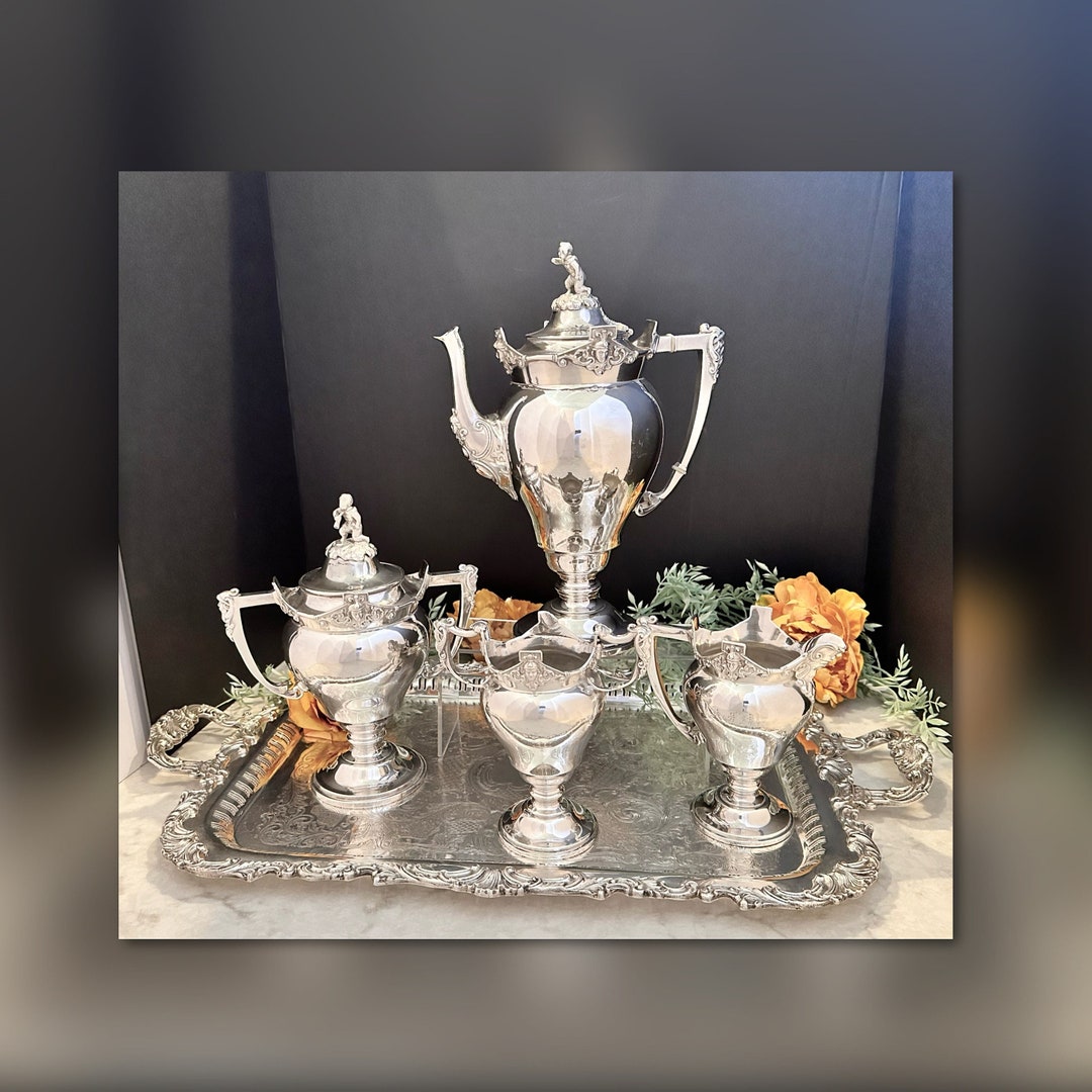 Antique Meridian Britannia Tea Set / Silver Plated Tea Set / - Etsy