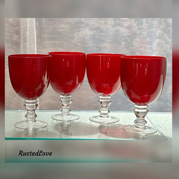 Red Water Glasses - Etsy