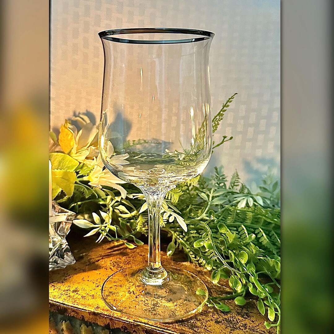 Lenox Desire Platinum Wine Glass / Desire Platinum Rim Wine Glass / Mid ...