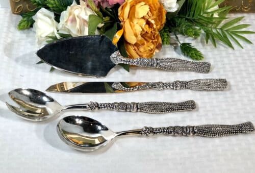 Vintage Silea Silver Plated Tassel handled Salad / cake serving pieces ...