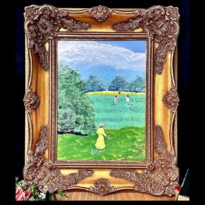 Vintage Copper Enamel Painting, Signed Jordon, Gild Gold Frame - Etsy