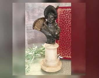 Antique Spelter Woman Statue - Etsy