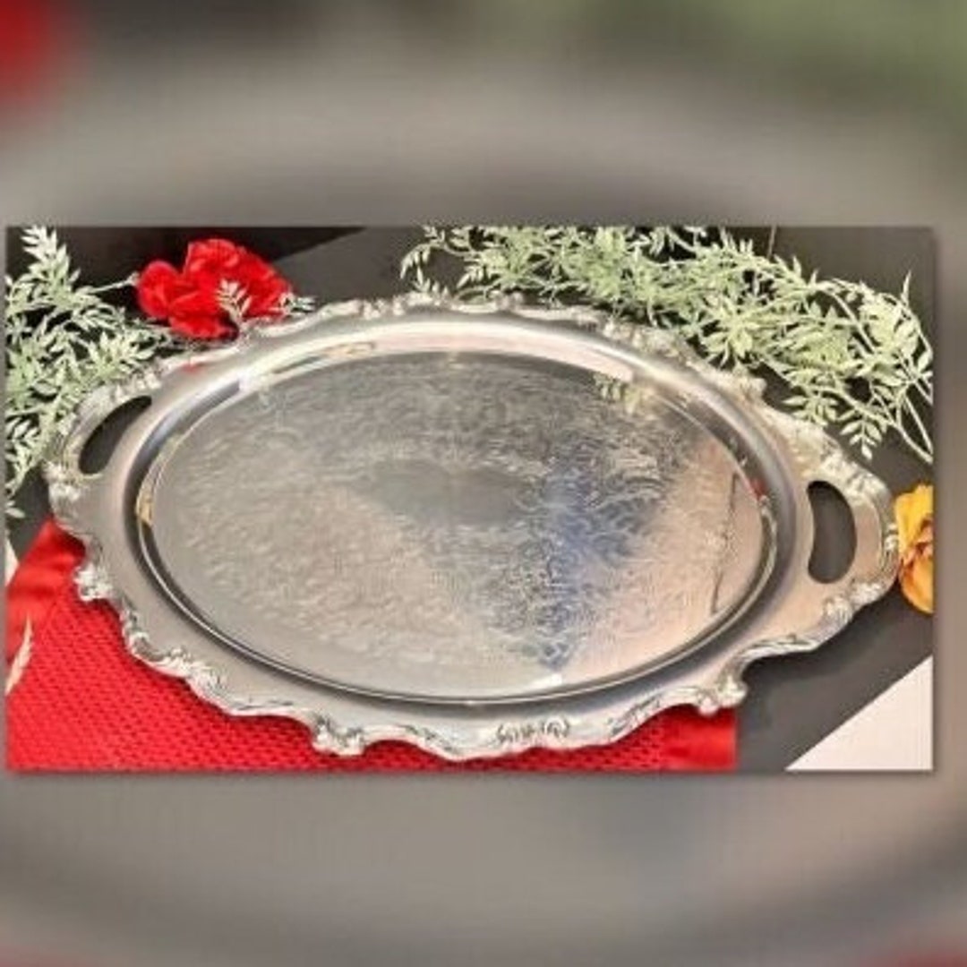 Vintage Wallace La Reine Tray / Silver Plated La Reine Butlers Tray ...
