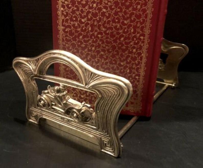 Book Rack / Vintage Expandable Bookend / Art Deco Gold Book - Etsy