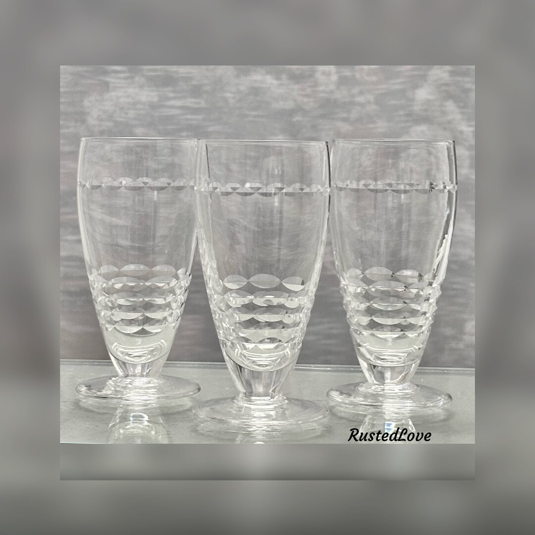 Stuart Ice Tea Glasses / Vintage Cut Glass Stuart Glasses / - Etsy