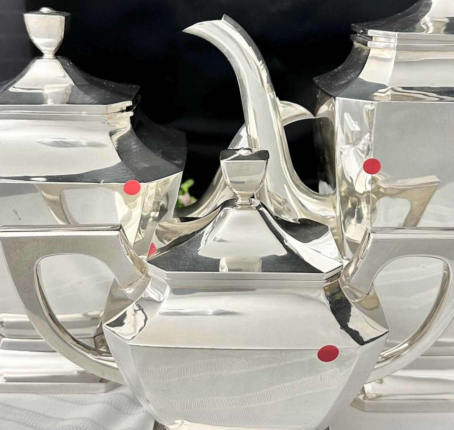 Vintage 950 Silver Tea & Coffee Service Set With Candle Holders, 6-pc ...