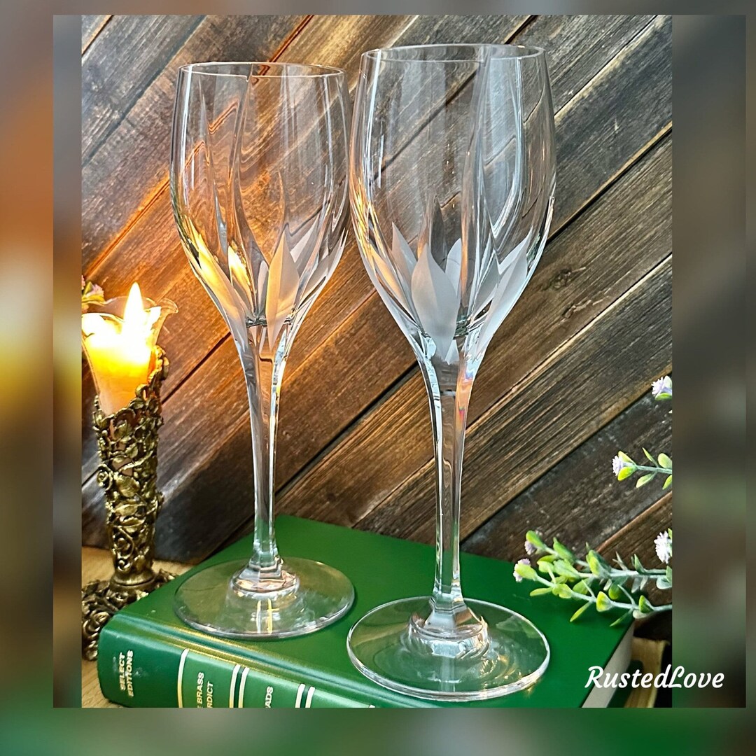 Vintage Water Glasses / Mikasa Flame D'amore / Vintage Water Goblets ...