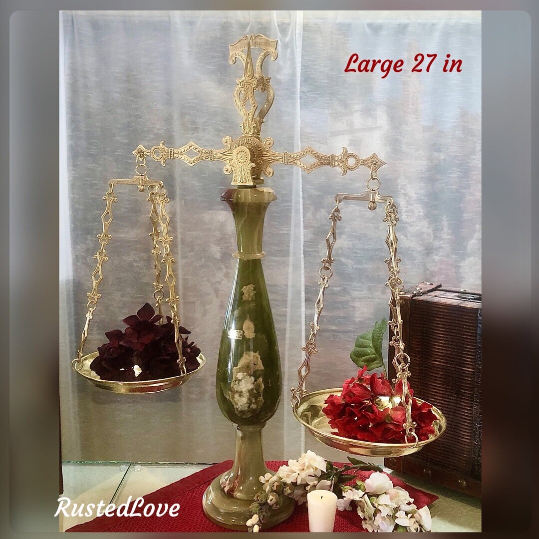 Vintage Onyx Justice Scale - Brass Lawyer Office Decor, Italy - Etsy