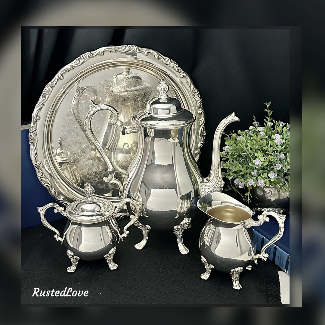Silver Plated Sheridan Tea Set / Silverplated Tea Set With Tray ...