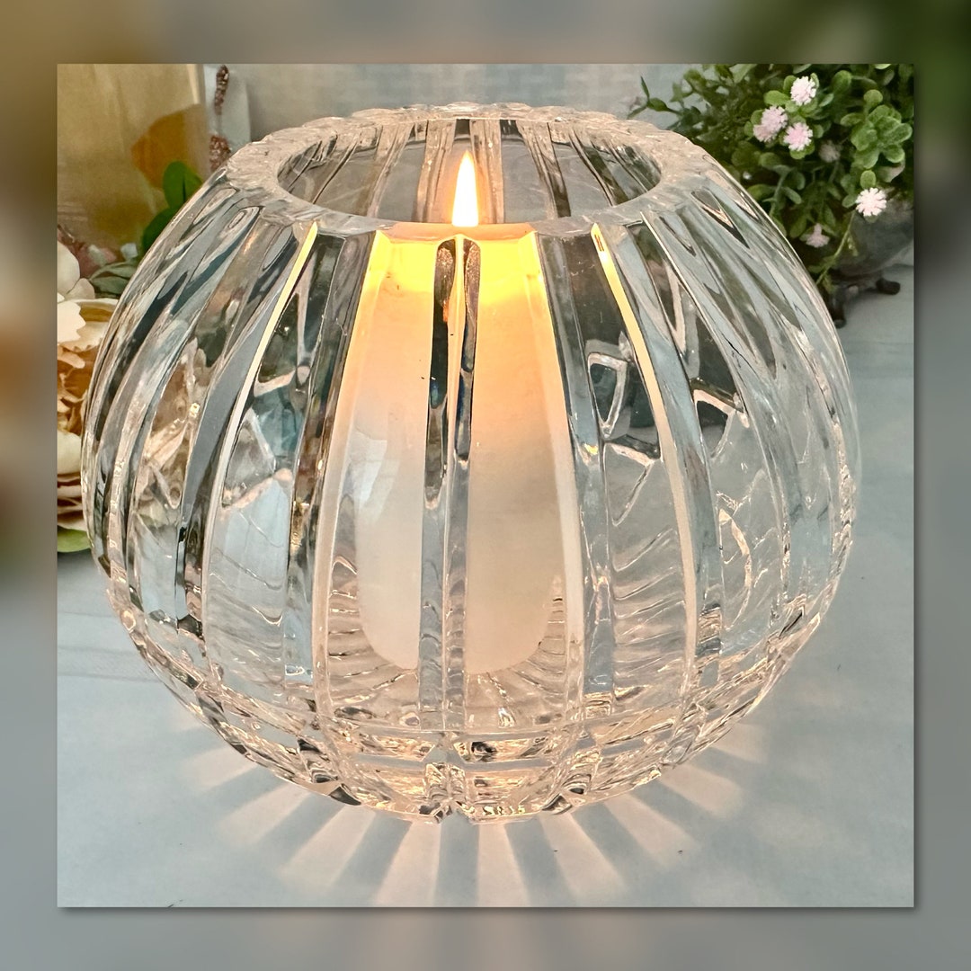 Vintage Crystal Rose Bowl / Cut Crystal Centerpiece Rose Bowl / Cut ...