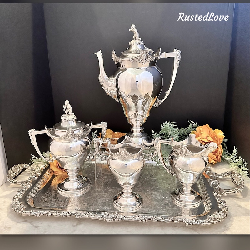 Silver Plate Tea Set - Etsy