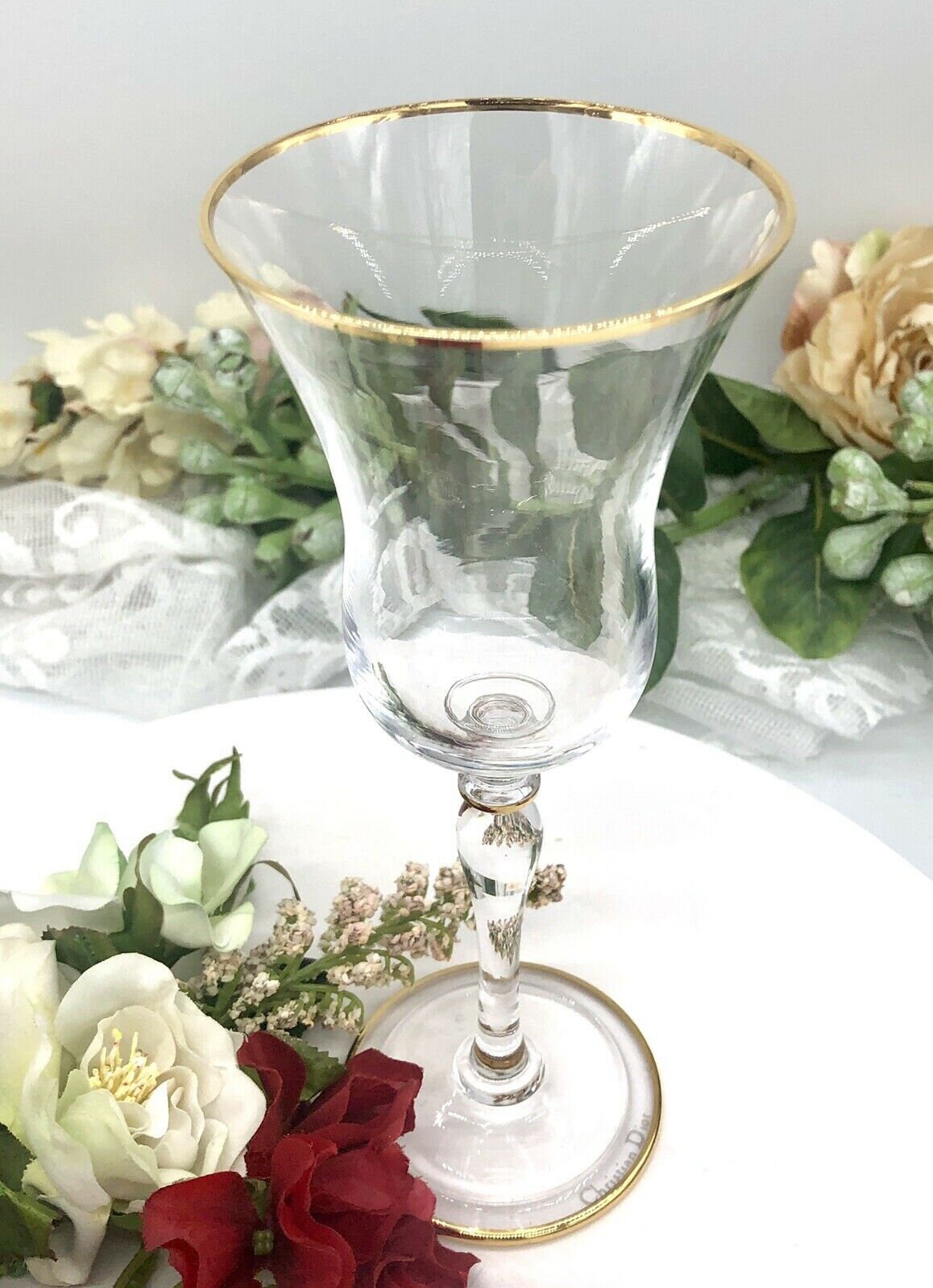 Christian Dior Triomphe Wine Glass With Gold Rim and Foot | Etsy