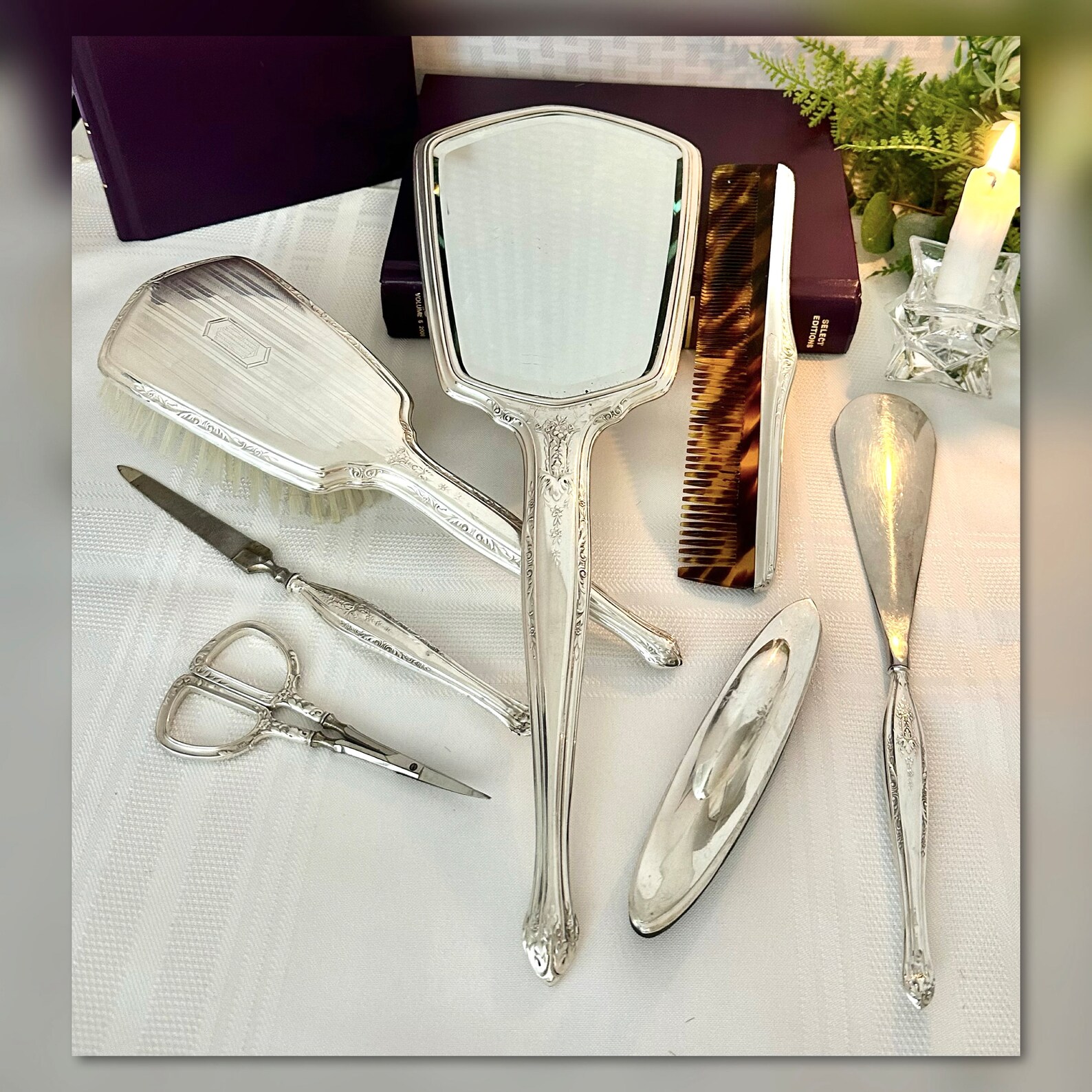 Antique Wallace Sterling Silver Dresser Set, Art Deco Monogrammed - Etsy