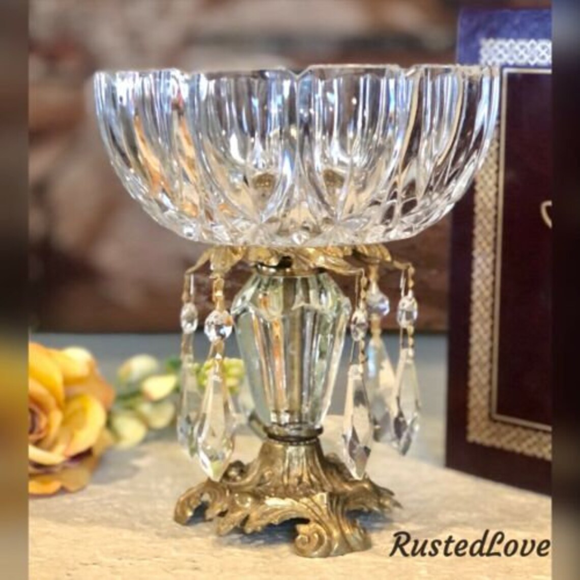 Vintage Baroque Bowl / Glass Centerpiece Bowl / Crystal Bowl / - Etsy