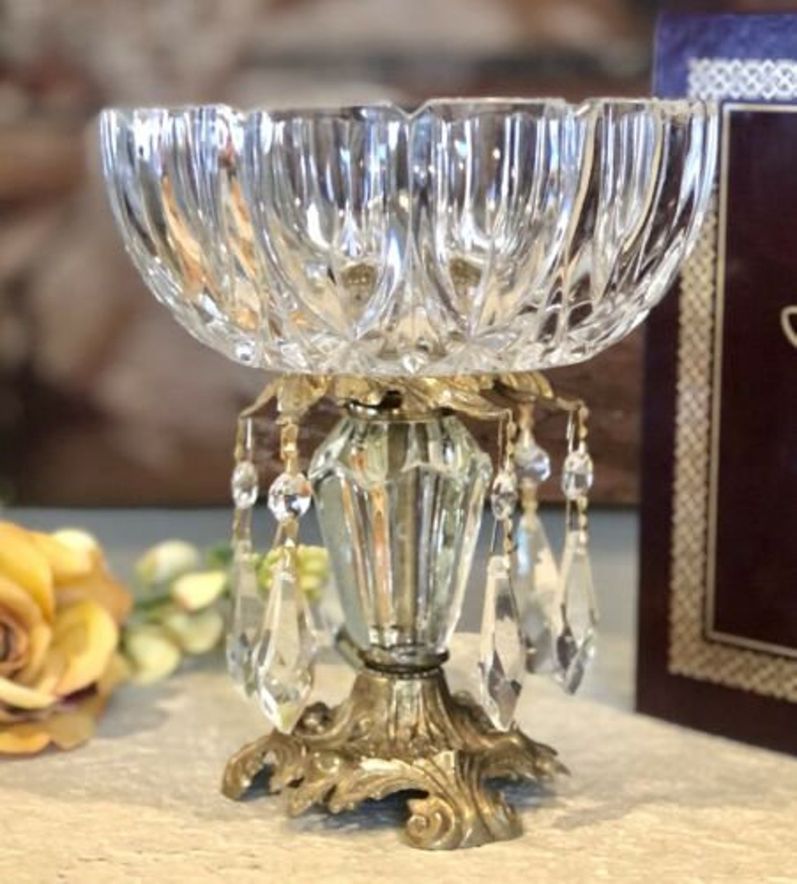 Vintage Baroque Bowl / Glass Centerpiece Bowl / Crystal Bowl / - Etsy