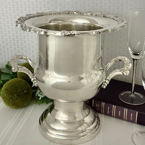 Champagne Bucket / Oneida Silver Plated Ice Bucket / Vintage Silver ...