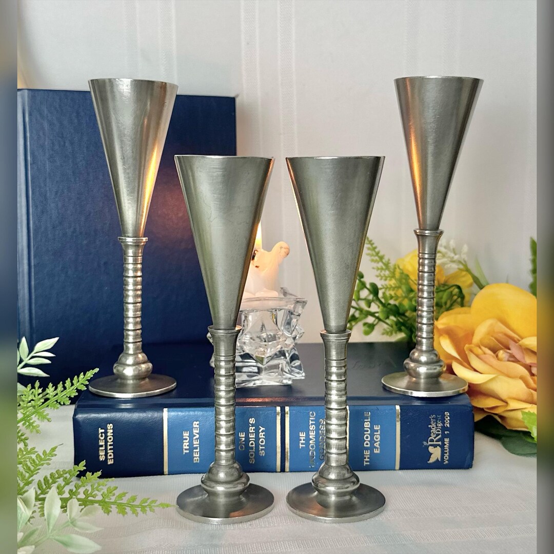 Gunner Havstad Pewter Wine Glasses / Vintage Norwegian Pewter Cordials ...