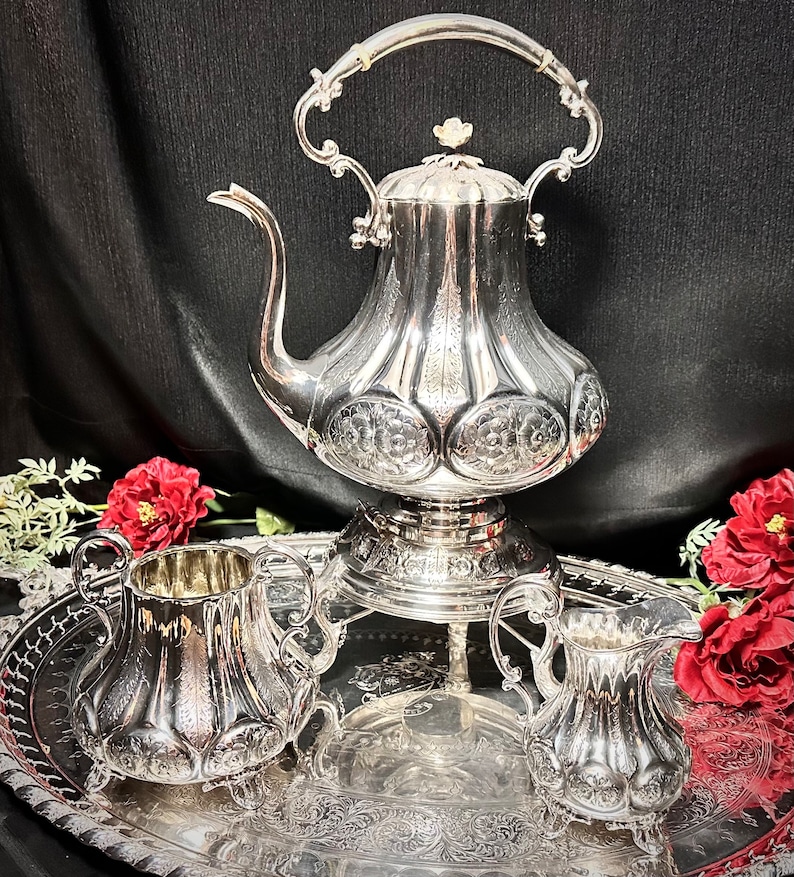 Antique Tea Set / Circa 19th Century / Silver Plated Tea Set / - Etsy