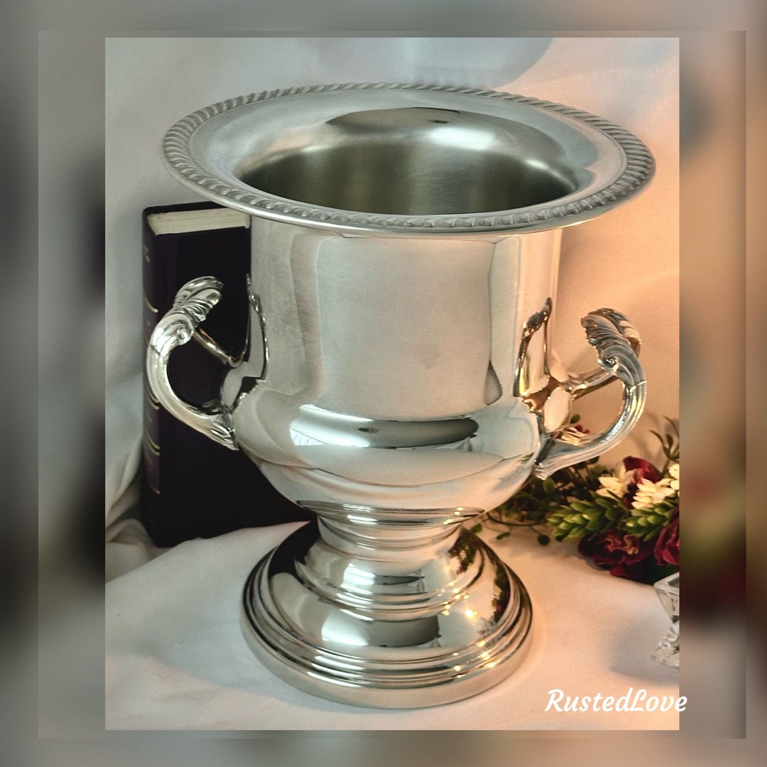 Silver Plated Champagne Bucket / Vintage Silver Plated Ice Bucket ...