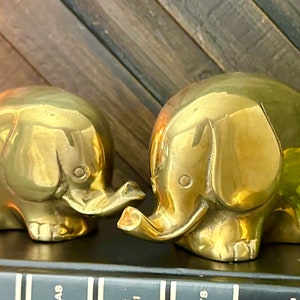 Vintage Brass Elephants / Elephant Statues / Solid Brass / Elephant ...