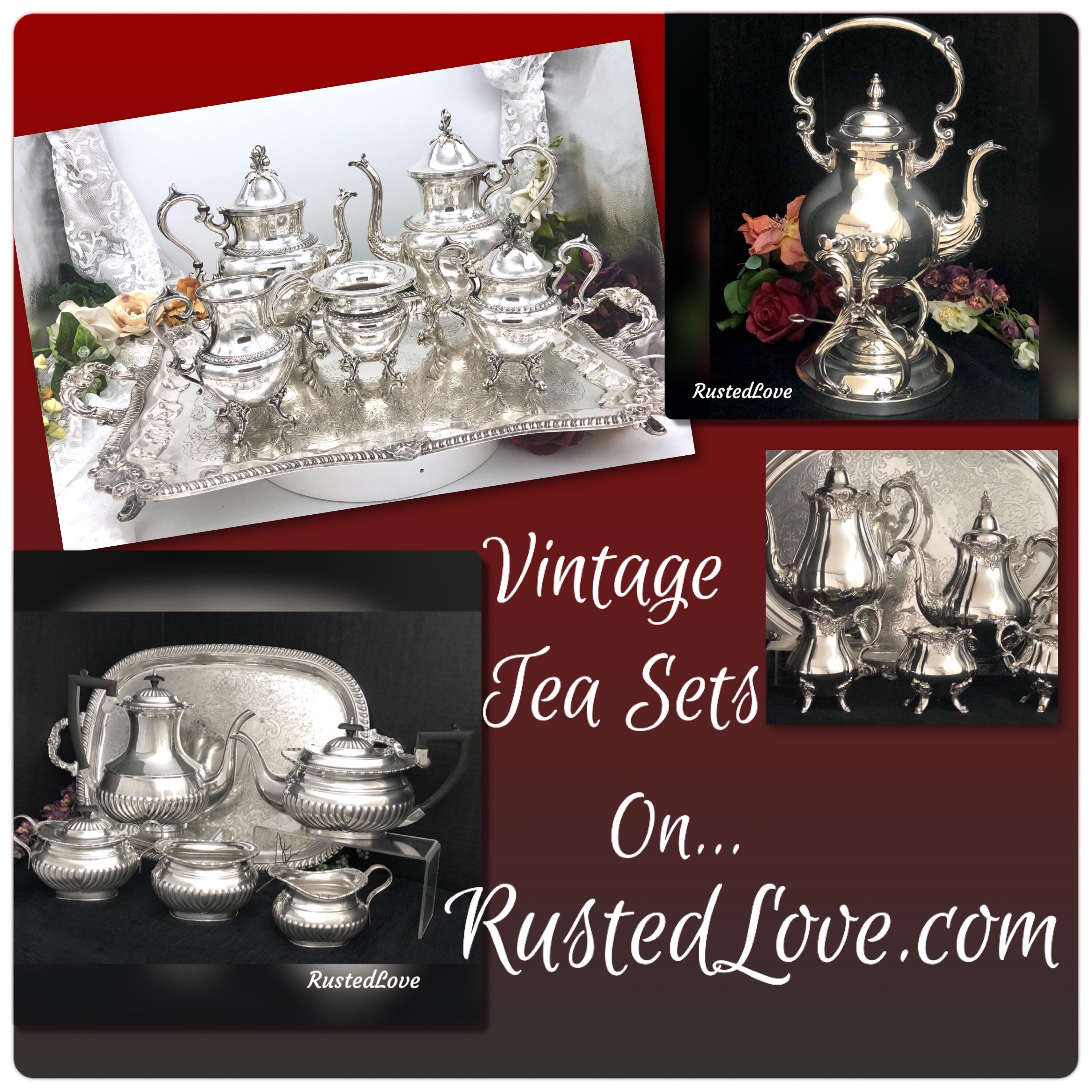 Vintage Tea Set / Vintage Oneida / Webster Wilcox Tea Set / - Etsy