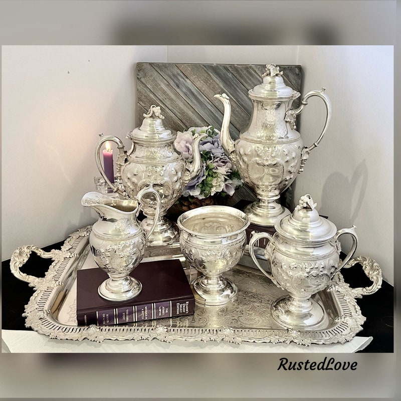 Antique Silver Tea Sets - Etsy