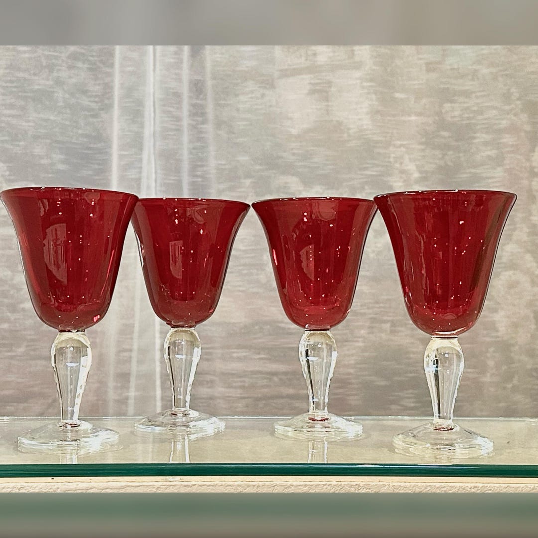 Artland Iris Ruby Red Water Glasses / Artland Blown Red Water Glasses ...