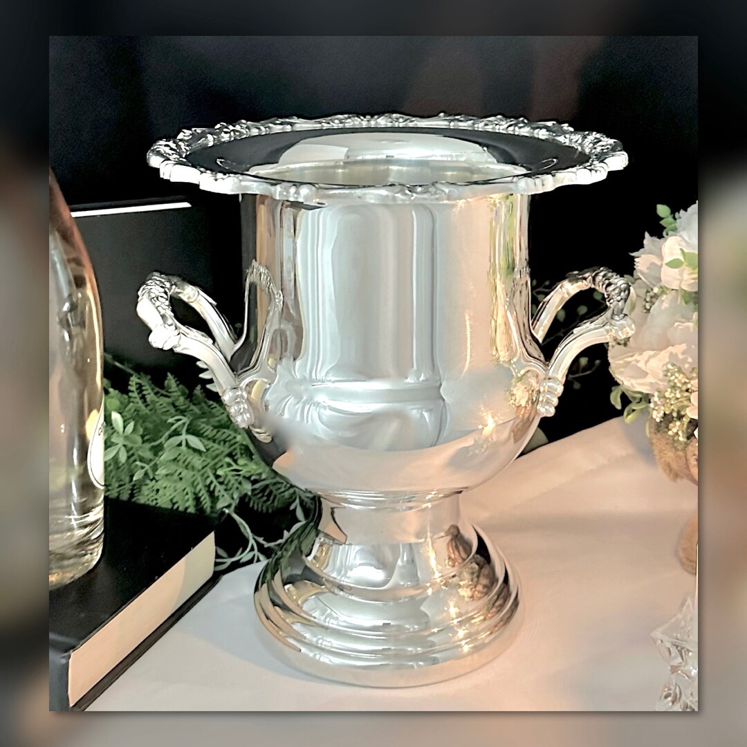 Oneida Silver Plated Ice Bucket / Vintage Silver Plated Champagne ...
