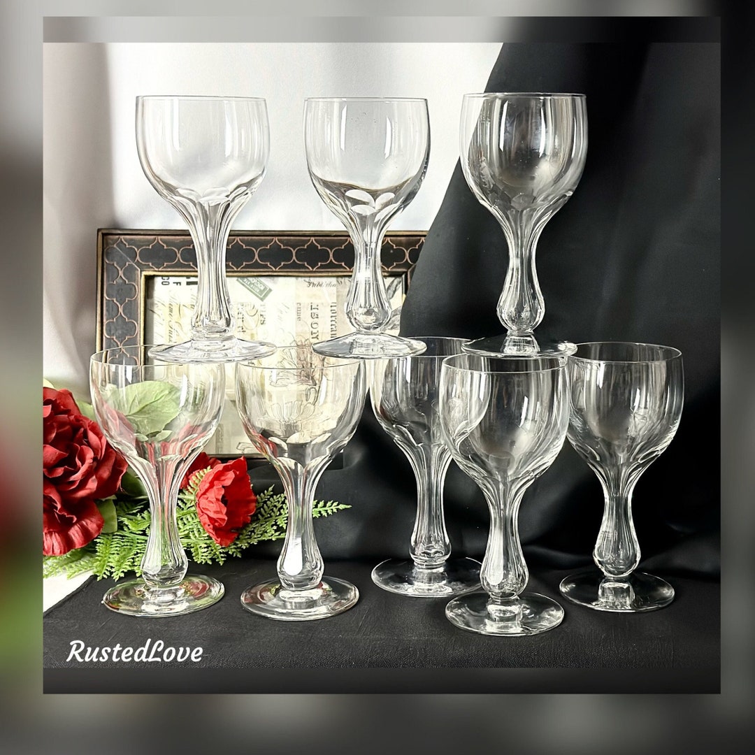 Cordial Glasses / Vintage Hand Blown Cordial Glasses / Small Champagne ...